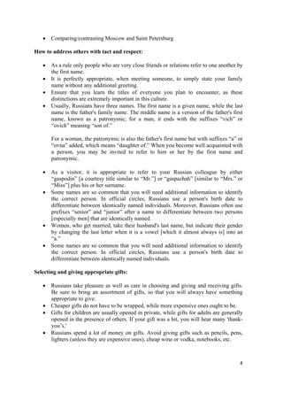 A Guide To Russian Business Etiquette And Culture. | PDF