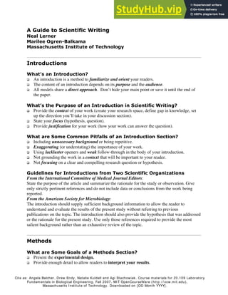 A Guide To Scientific Writing | PDF