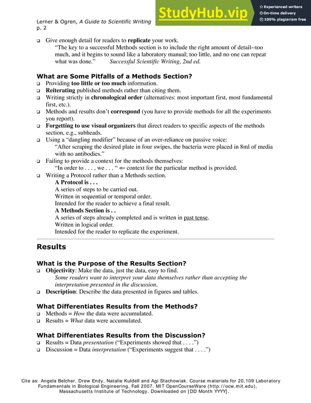 A Guide To Scientific Writing | PDF