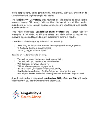 A guide to singularity university and leadership skills training | PDF