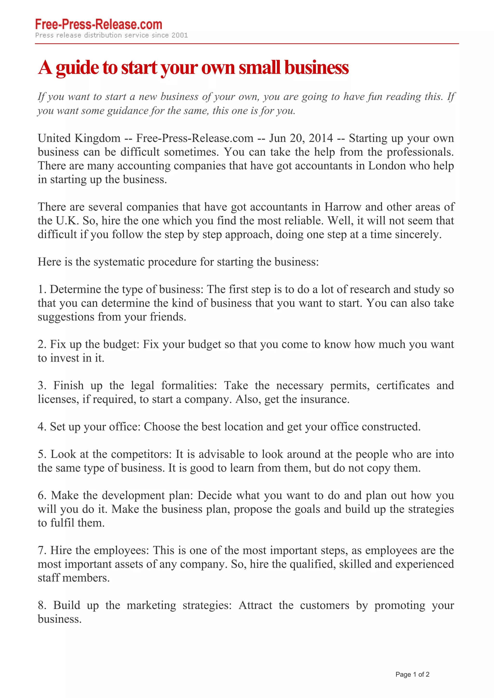 A guide to start your own small business | PDF