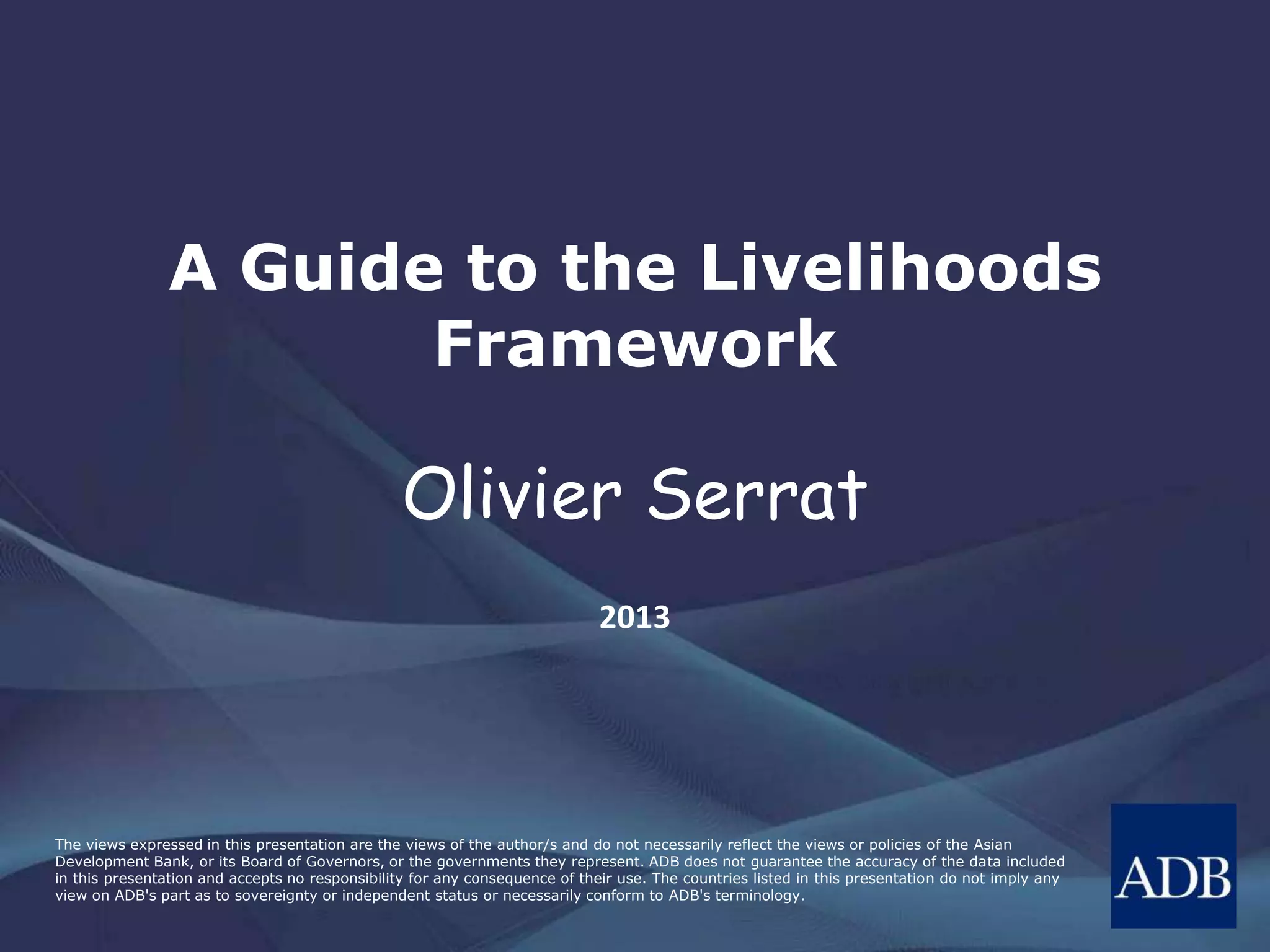 A Guide to the Livelihoods Framework | PPTX