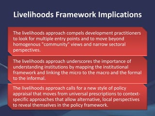 A Guide to the Livelihoods Framework | PPTX