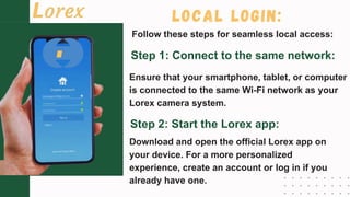 A Guide to the Lorex Camera Login | PPTX