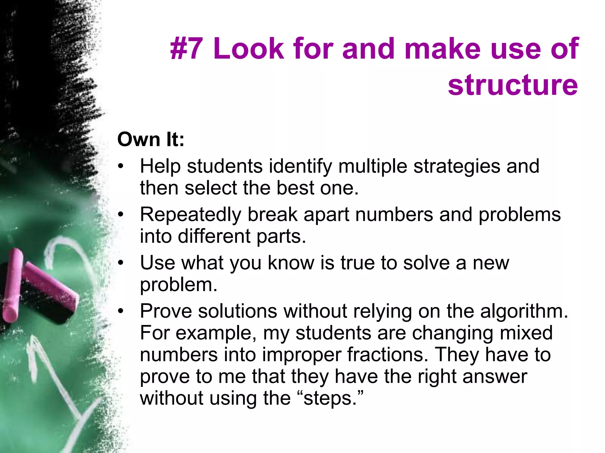 A Guide to the Mathematical Practice Standards in Mathematics.ppt ...