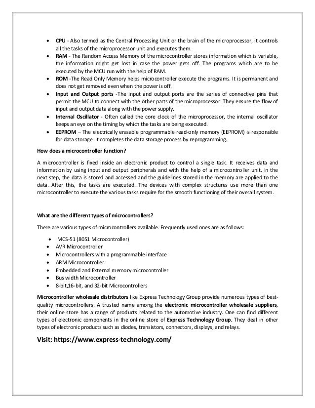 A guide to the microcontroller, its functioning, types, and applications .pdf