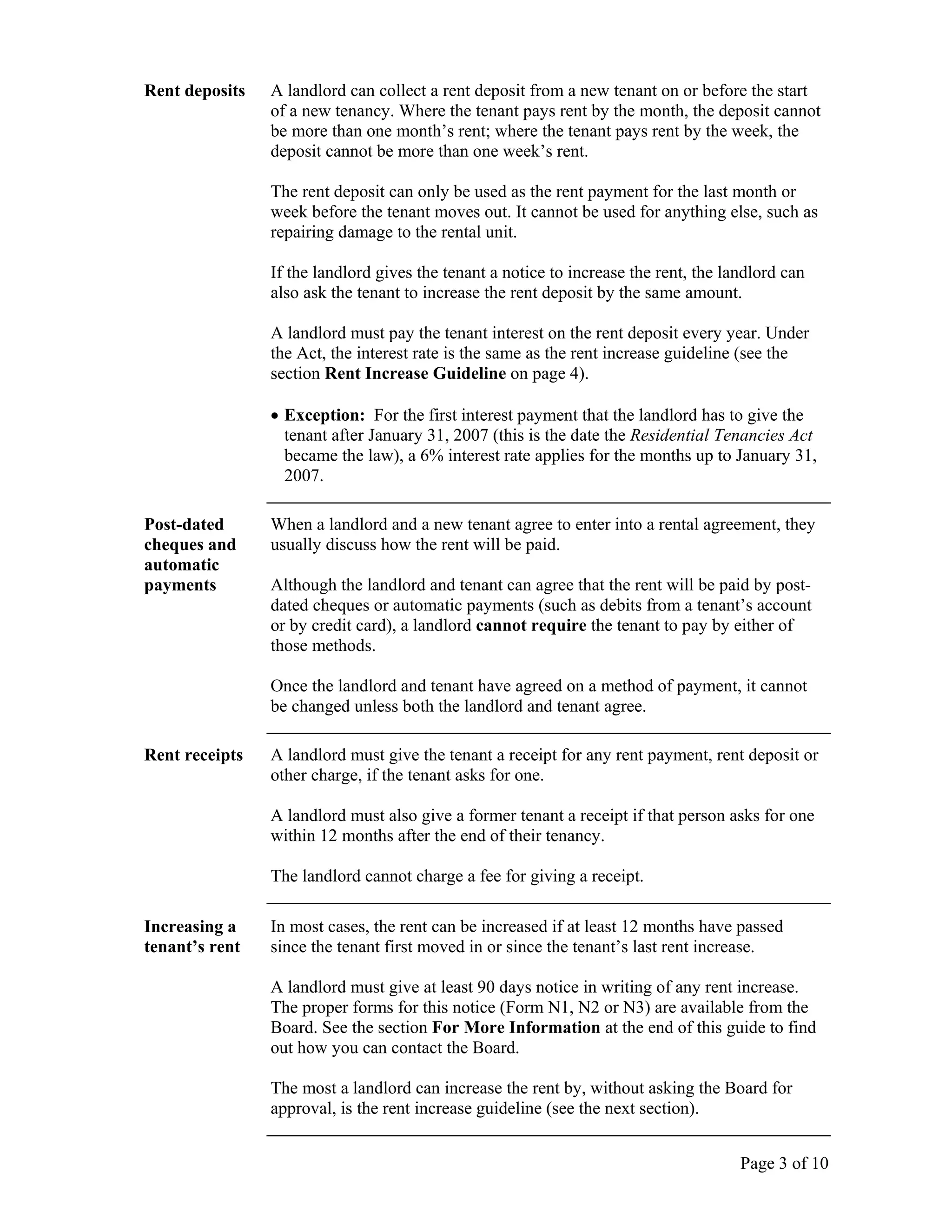 A guide to the ontario residential tenancies act | PDF