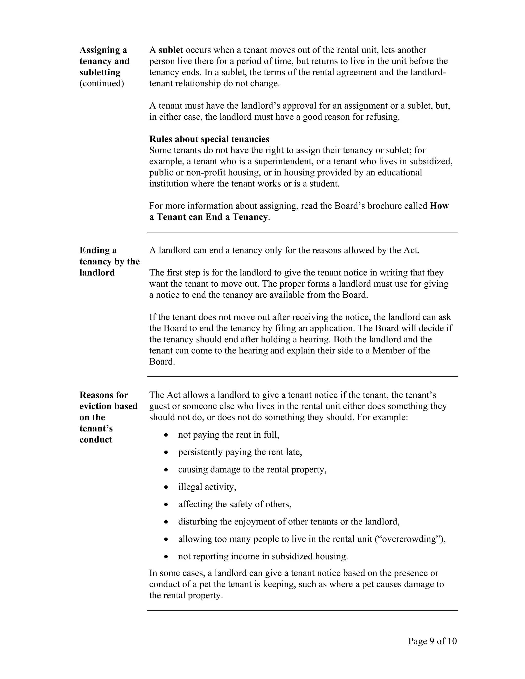 A guide to the ontario residential tenancies act | PDF