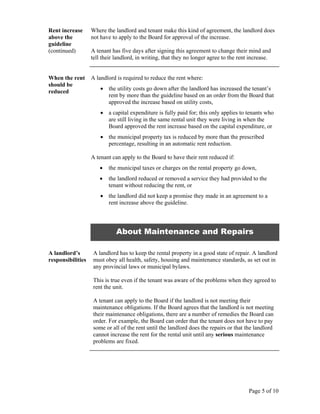 A guide to the ontario residential tenancies act | PDF