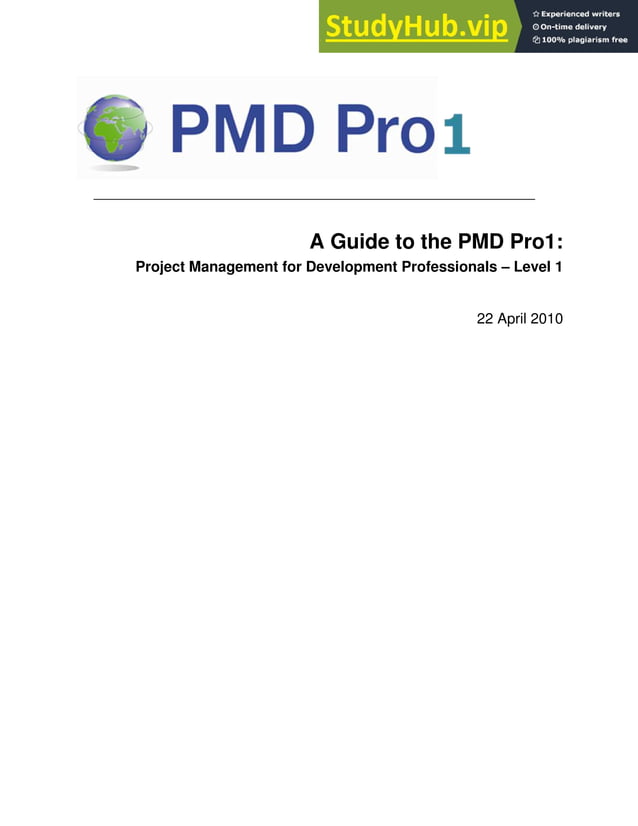 A Guide To The PMD Pro1 Project Management For Development ...