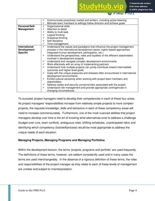 A Guide To The PMD Pro1 Project Management For Development ...