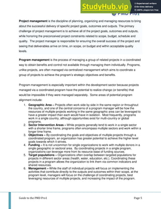 A Guide To The PMD Pro1 Project Management For Development ...