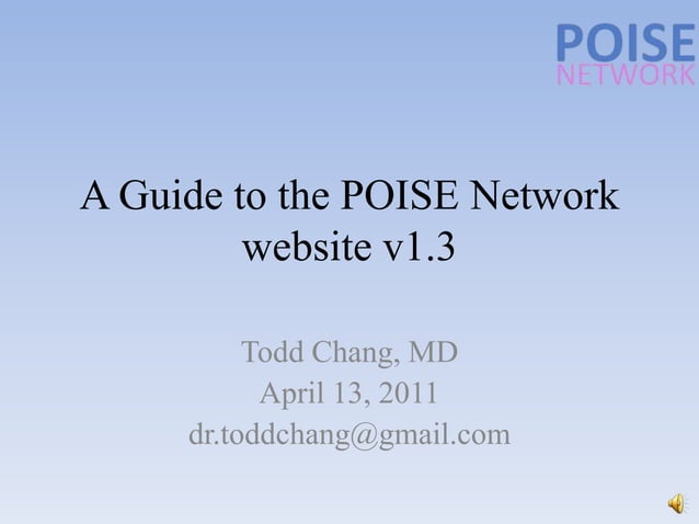A guide to the poise network website v1.3 | PPT