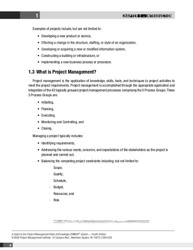 A guide to the project management body of knowledge 4th