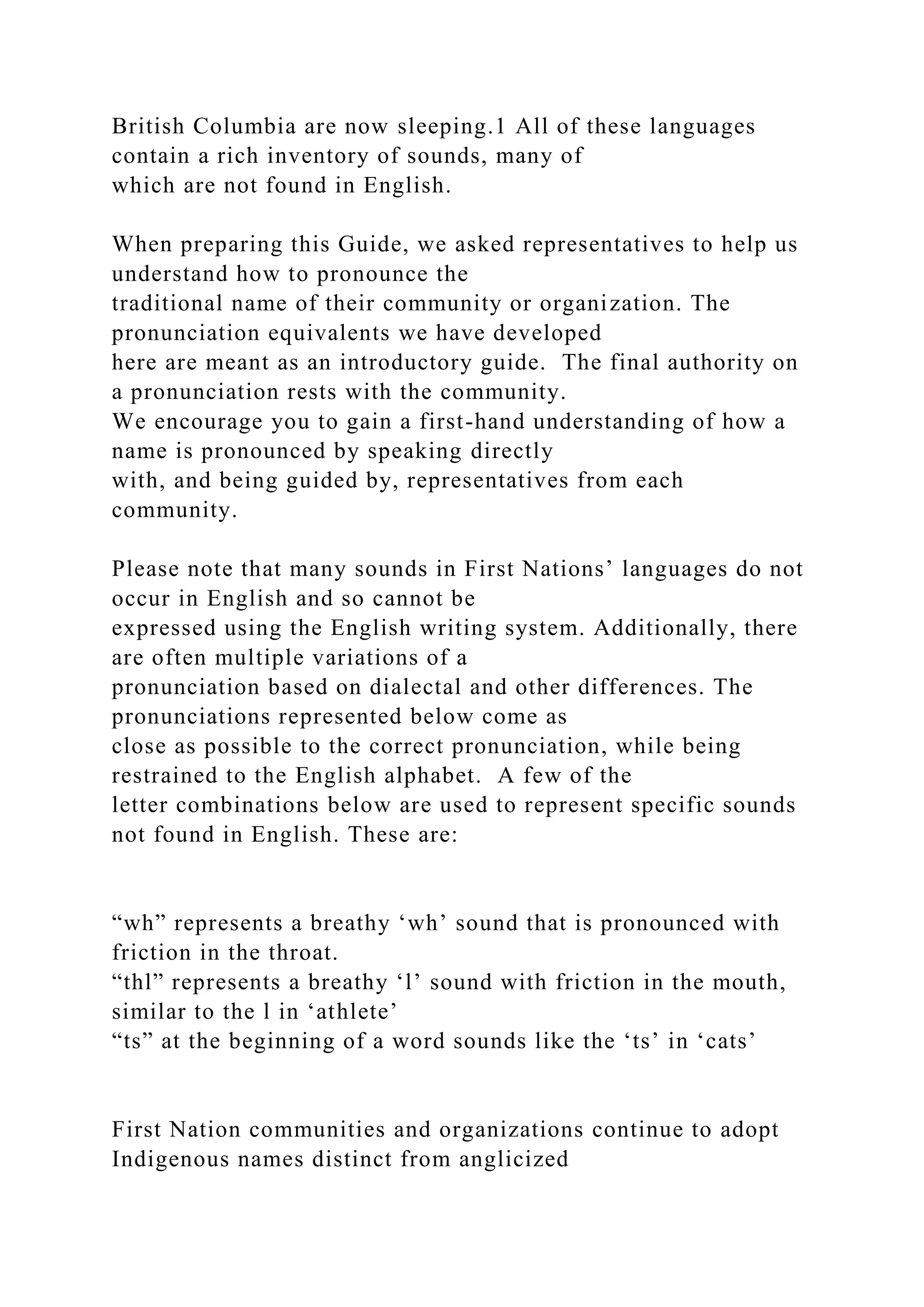 A Guide to the Pronunciation of Indigenous Communities and Org.docx ...