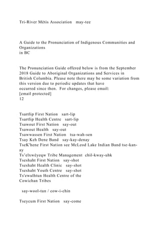 A Guide to the Pronunciation of Indigenous Communities and Org.docx ...