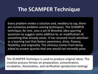 A Guide to the SCAMPER Technique | PPTX