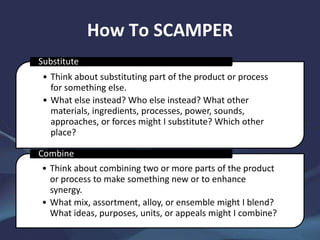 A Guide to the SCAMPER Technique | PPTX