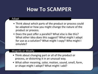A Guide to the SCAMPER Technique | PPTX