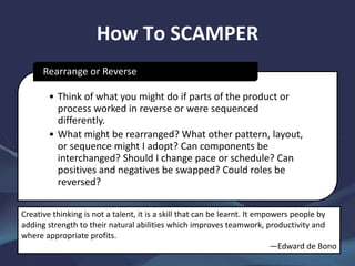 A Guide to the SCAMPER Technique | PPTX