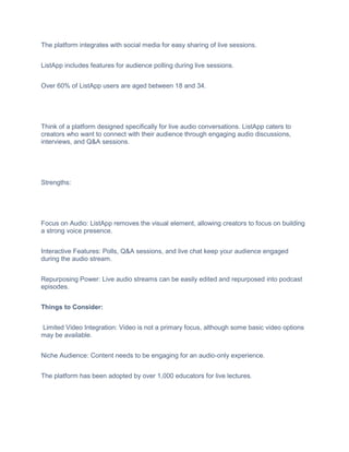 A Guide to the Top 8 Live Streaming Platforms | PDF