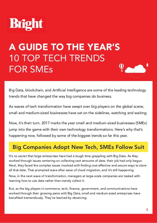 A Guide to the Years 10 Top Tech Trends For SMEs