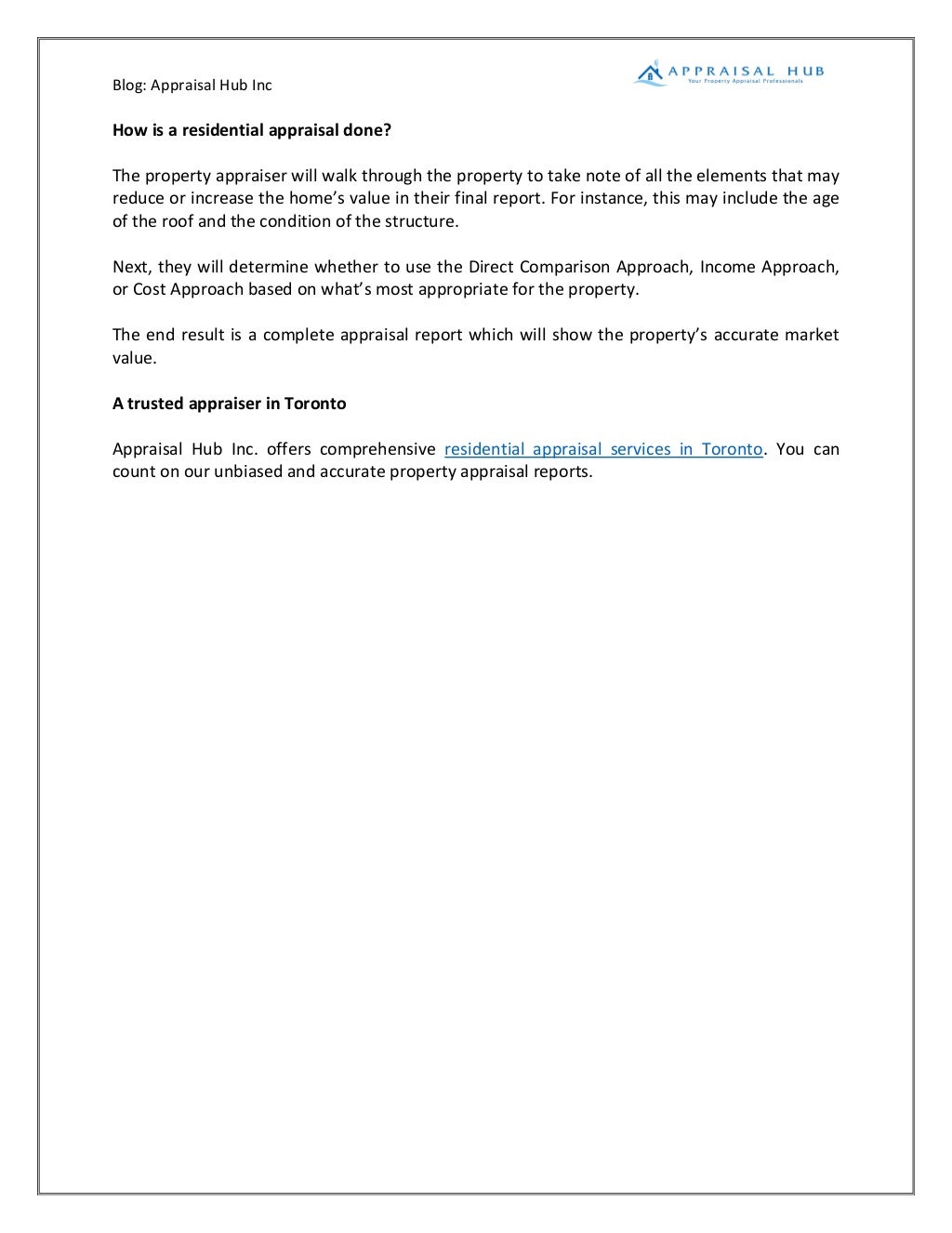 A Guide to Understanding Residential Appraisals