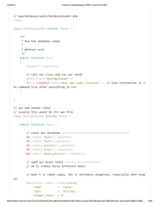 A guide to using eloquent orm in laravel ♥ scotch | PDF