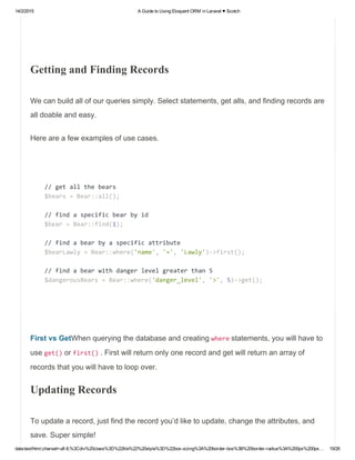 A guide to using eloquent orm in laravel ♥ scotch | PDF | Databases | Computer Software and ...