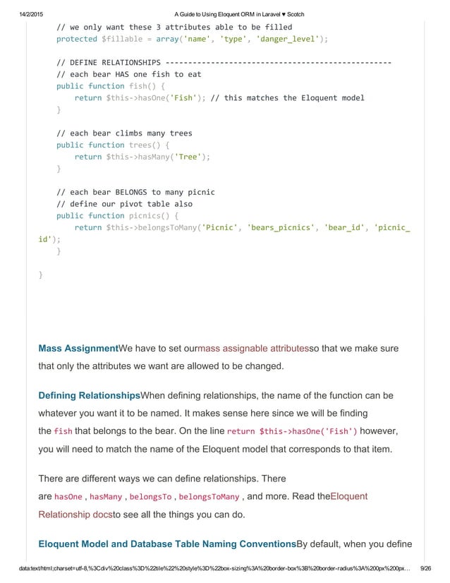 A guide to using eloquent orm in laravel ♥ scotch | PDF | Databases | Computer Software and ...