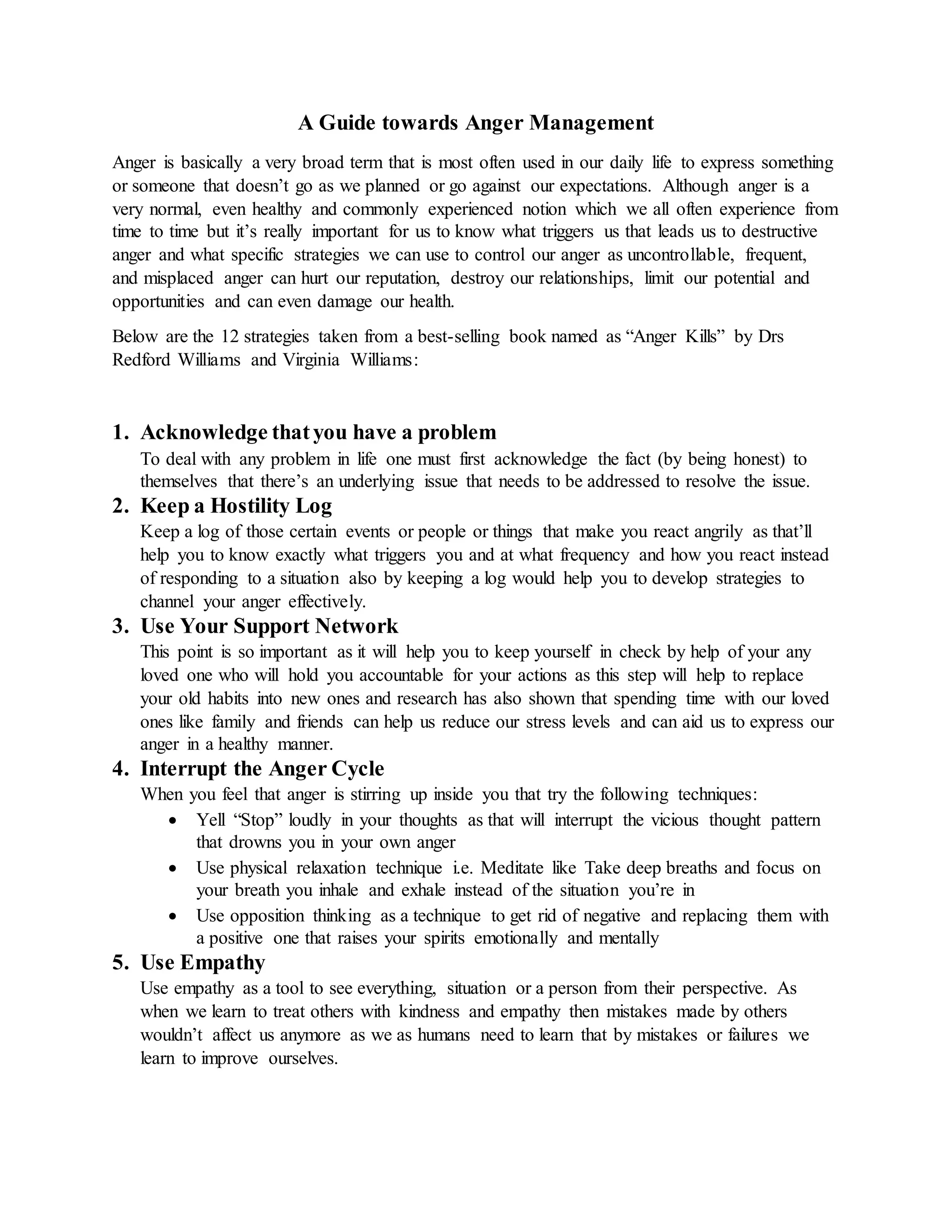 Guide - Anger Management | PDF