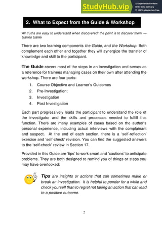 A GUIDE TO WORKPLACE INVESTIGATION A COMPANION TO THE INVESTIGATION ...