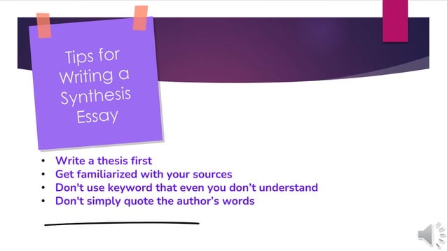 A Guide To Write A Synthesis Essay | PPT