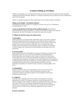 A guide to writing an art critique | DOC