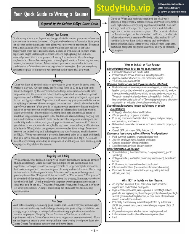 A Guide To Writing Effective Resumes And Cover Letters | PDF | Resume ...