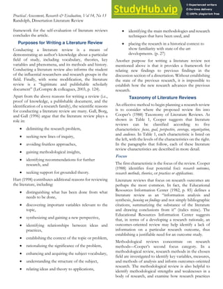 A Guide To Writing The Dissertation Literature Review | PDF