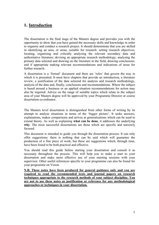 A Guide to Writing Your Master Dissertation | PDF