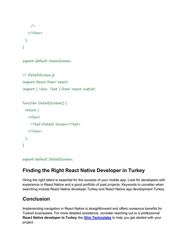 A Guide To Using Navigator In React Native For Turkish Businesses Pdf Free Download