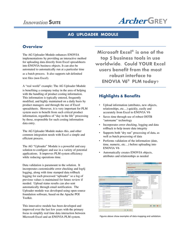 ArcherGrey Product Uploader ENOVIA V6 | PDF