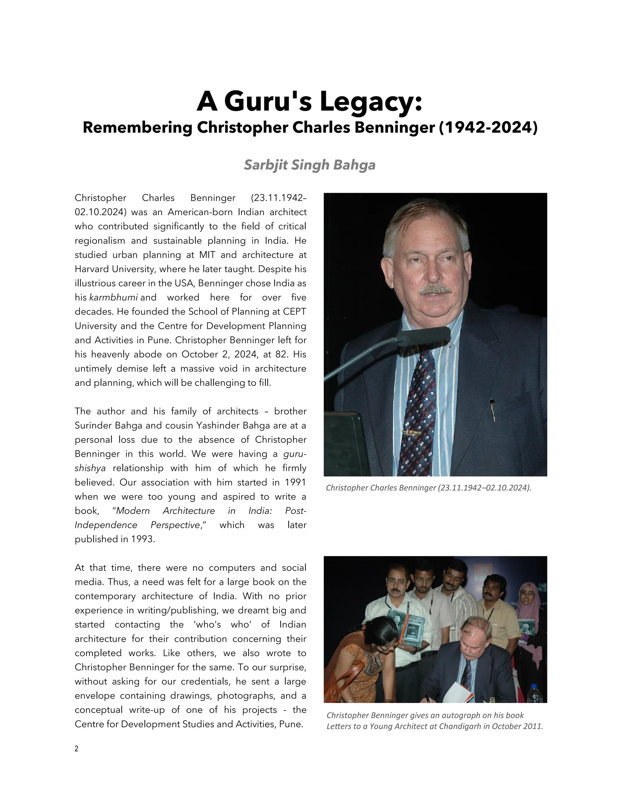 A Guru's Legacy: Remembering Christopher Charles Benninger (1942 -2024).pdf