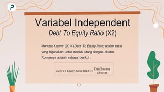 pengaruh return on asset dan debt to equity ratio | PDF