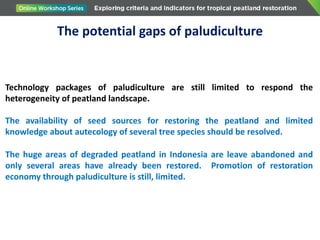 Paludiculture to support peatland restoration in Indonesia | PDF