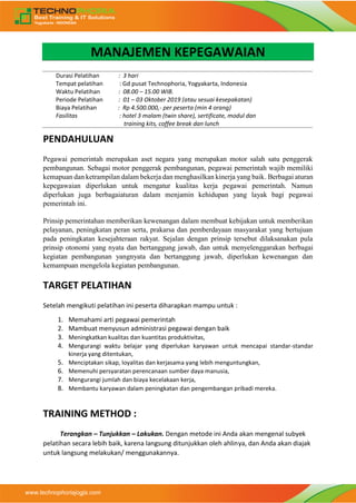Agustus 18b proposal penawaran pelatihan bidang manajemen kepegawaian ...