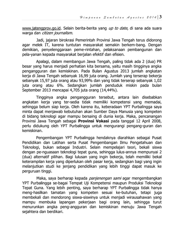 Pidato Gubernur jawa tengah | PDF
