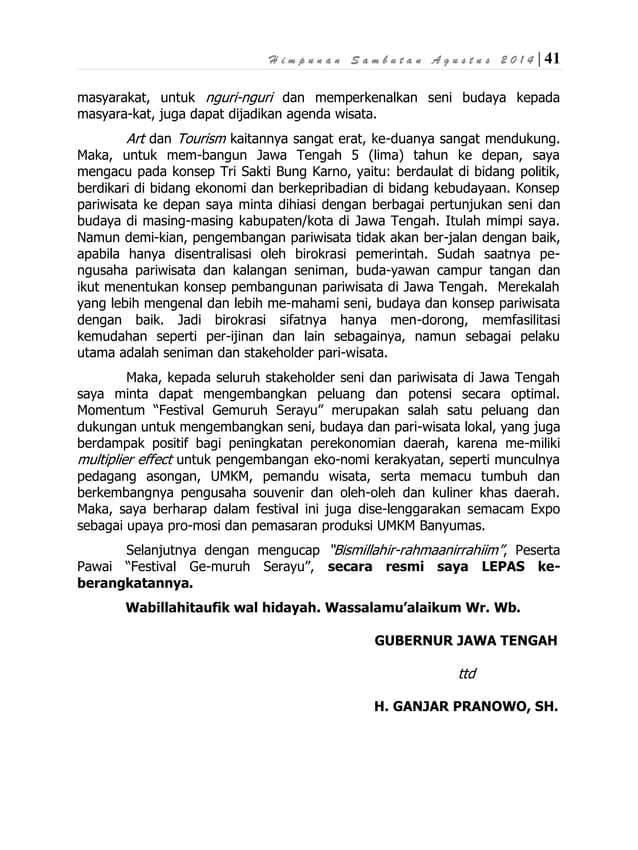 Pidato Gubernur jawa tengah | PDF