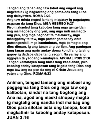 Agutaynen Gospel Tract | PDF