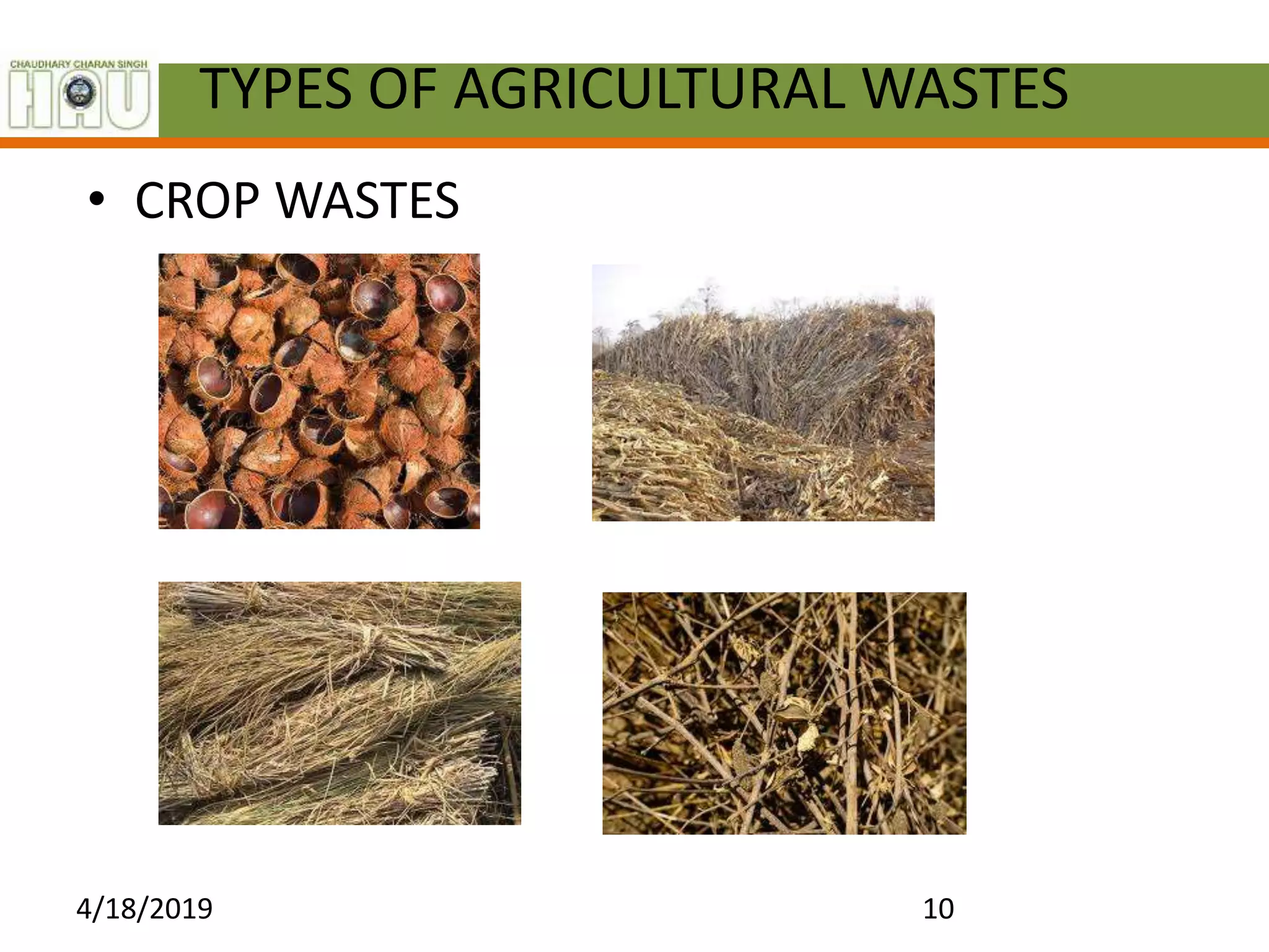 Nature of agricultural waste and their impact on environment | PPTX