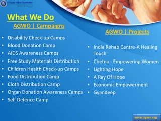 AGWO | A Giggles Welfare Organization | All About NGO | PPTX