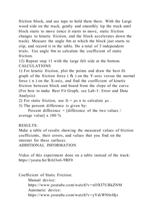 Ah 05 b coefficient of friction(wood and felt on plastic track) | DOCX
