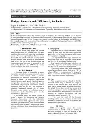 Review: Biometric and GSM Security for Lockers | PDF | Business Banking ...